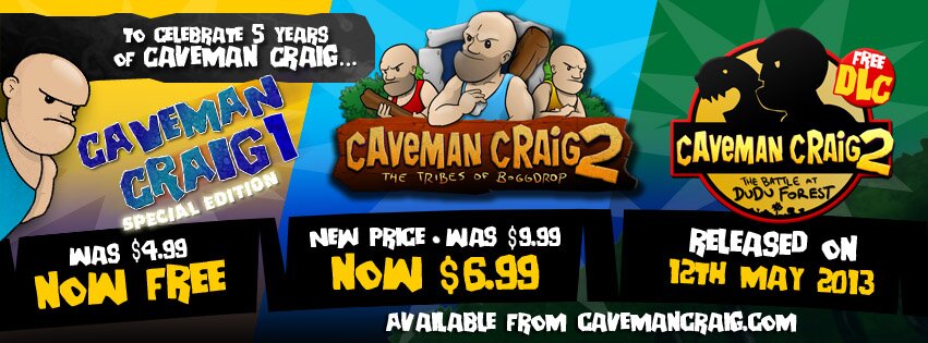 Parabox Games – Caveman Craig – 5th Anniversary Celebrations!